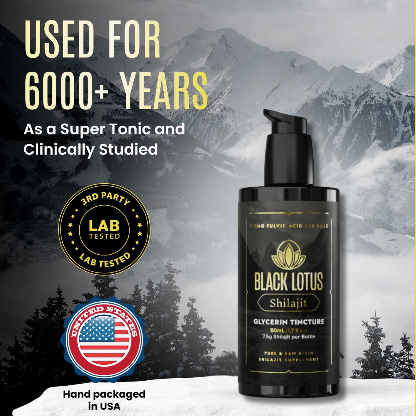 Pure Shilajit Tincture - Gold Standard - 175mg Fulvic Acid